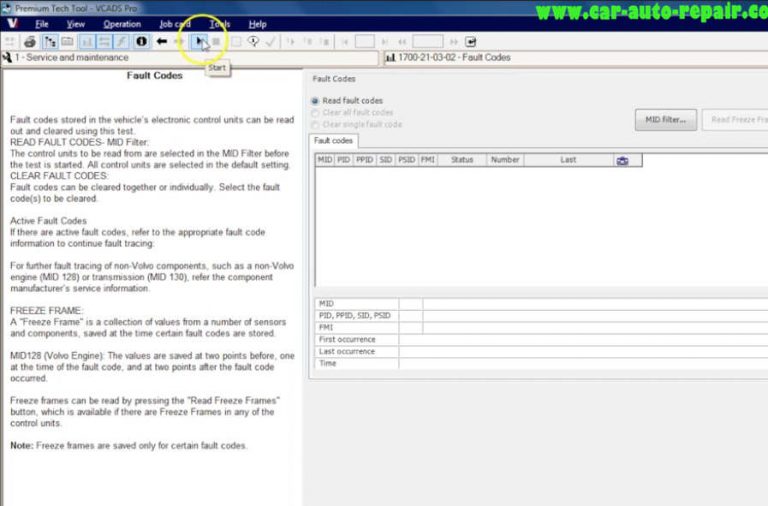 Volvo Premium Tech Tool PTT Clear Inactive Fault Code - Auto Repair ...