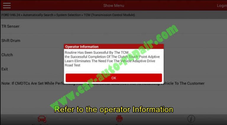 Ford Focus TCM Adaptive Learning,Clutch Learning by Launch X431 - Auto ...