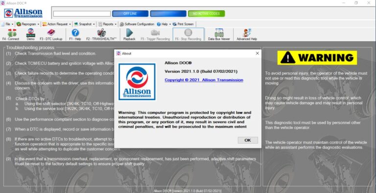 2021 2019 Allison DOC Transmission Diagnostic Software Free ...