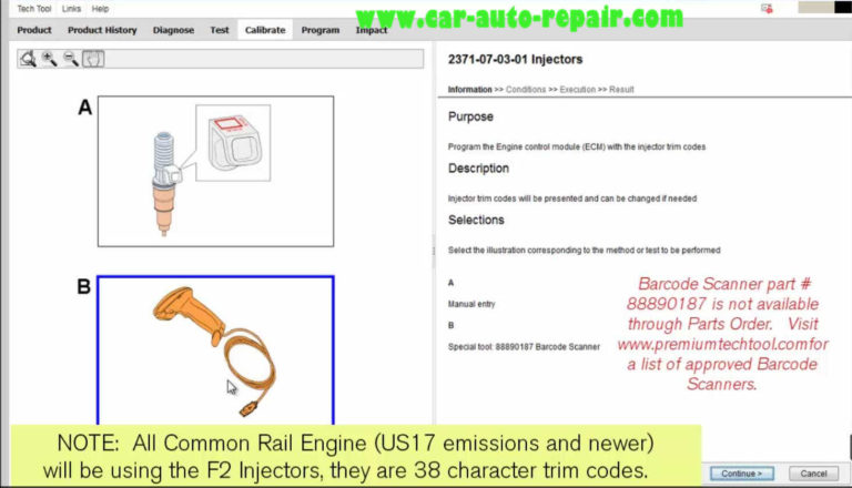 Volvo PTT Calibrate Injectors Trim Codes - Auto Repair Technician Home