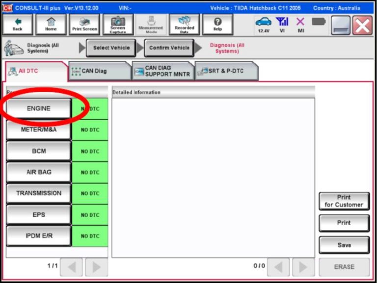 Nissan Consult 3 Plus Active Engine Cylinder Power Balance Test - Auto ...