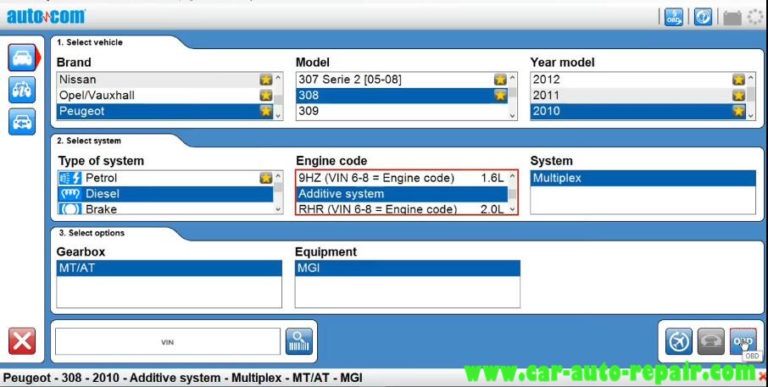 Autocom CDP+ Reset Counter for Additive Level for Peugeot 308 2010 - Auto Repair Technician Home