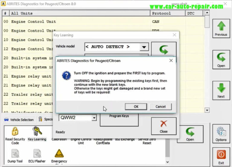 AVDI All Key Lost Programming for Peugeot 3008 II Delphi UDS 2016 ...