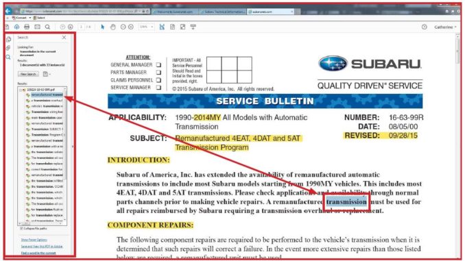 How to Use Subaru Technical Information System (STIS) - Auto Repair ...
