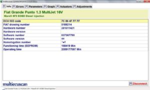 Multiecuscan Injector IMA Coding for Fiat Grande Punto 1.3 Multijet ...