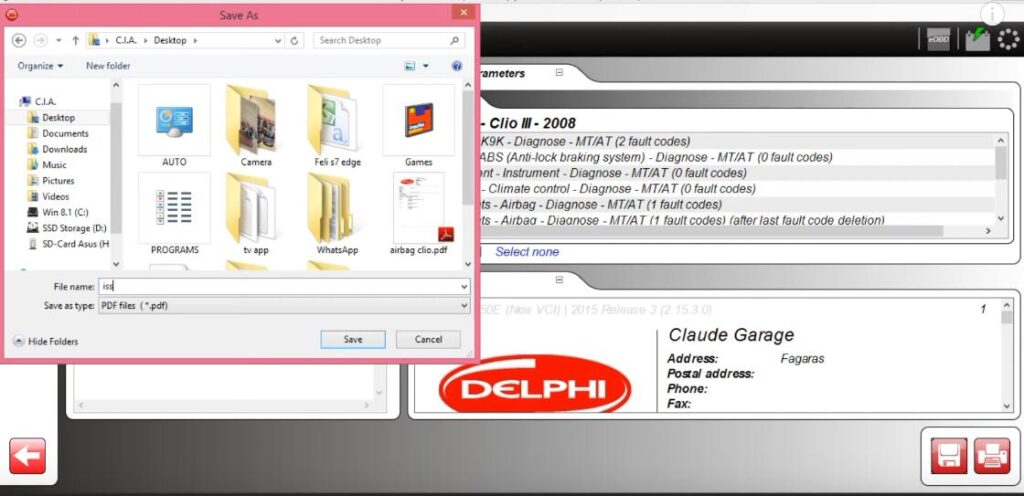 Inteligent System Scan by Delphi Ds 150 for Renault Clio 2008 - Auto ...