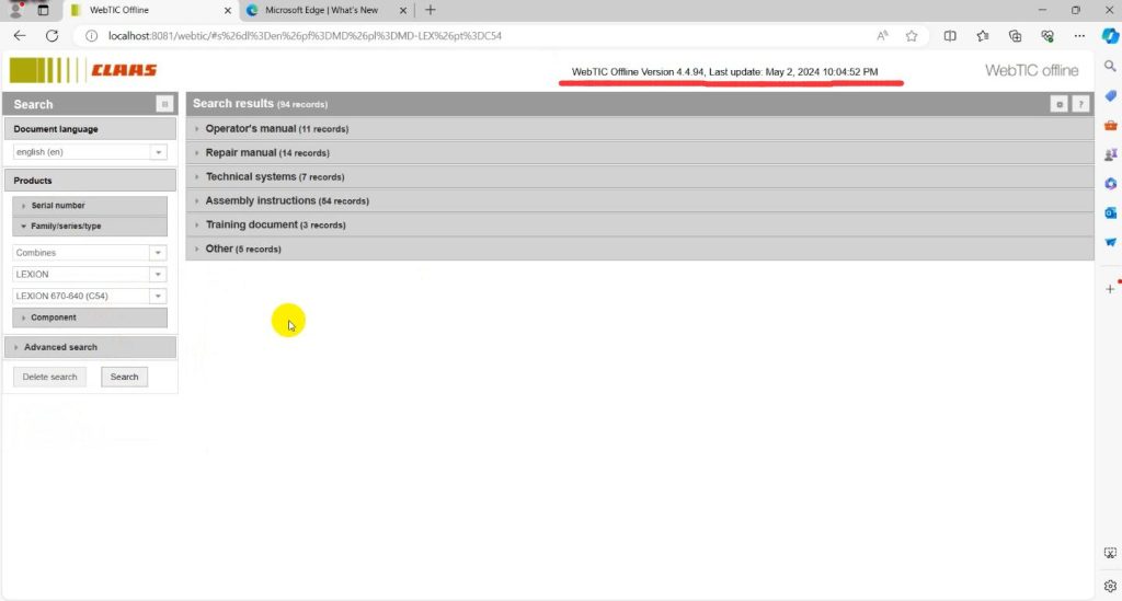 Claas WebTIC Offline Repair & Service 2024 2015 Free Download - Auto ...