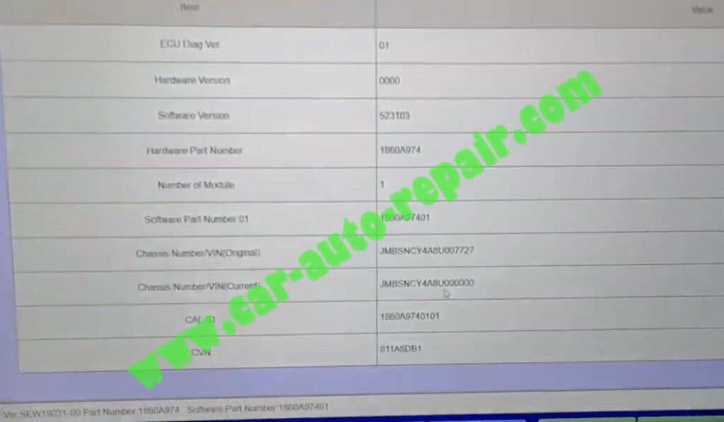 MUT-III Change VIN for Mitsubishi Lancer 2008 - Auto Repair Technician Home