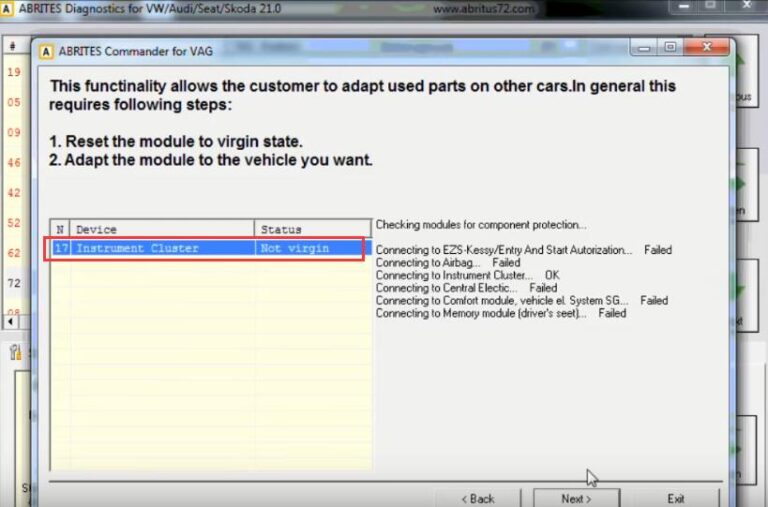 How to Reset Component Protection Instrument Cluster via ABRITES on ...