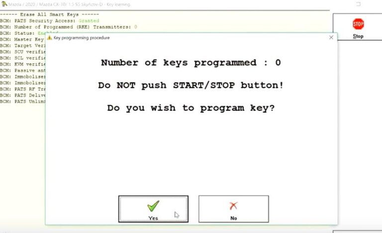 All Keys Lost Programming by Using MZ001 and AVDI for Mazda CX30 2020 ...