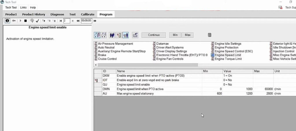 Volvo FM440 Truck PTO Activated Engine Speed Limit Programming - Auto ...