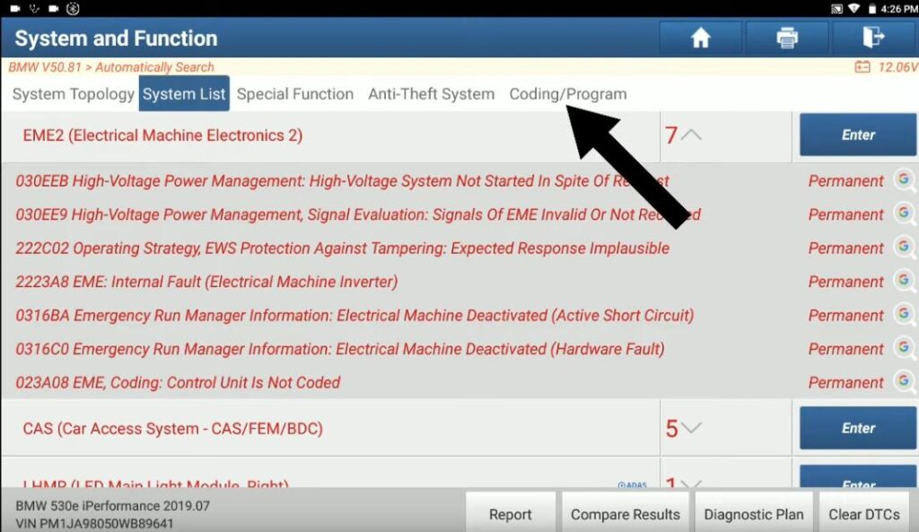 BMW 530e G30 ZBE/CON Controller Coding by Launch X431 PAD VII - Auto ...