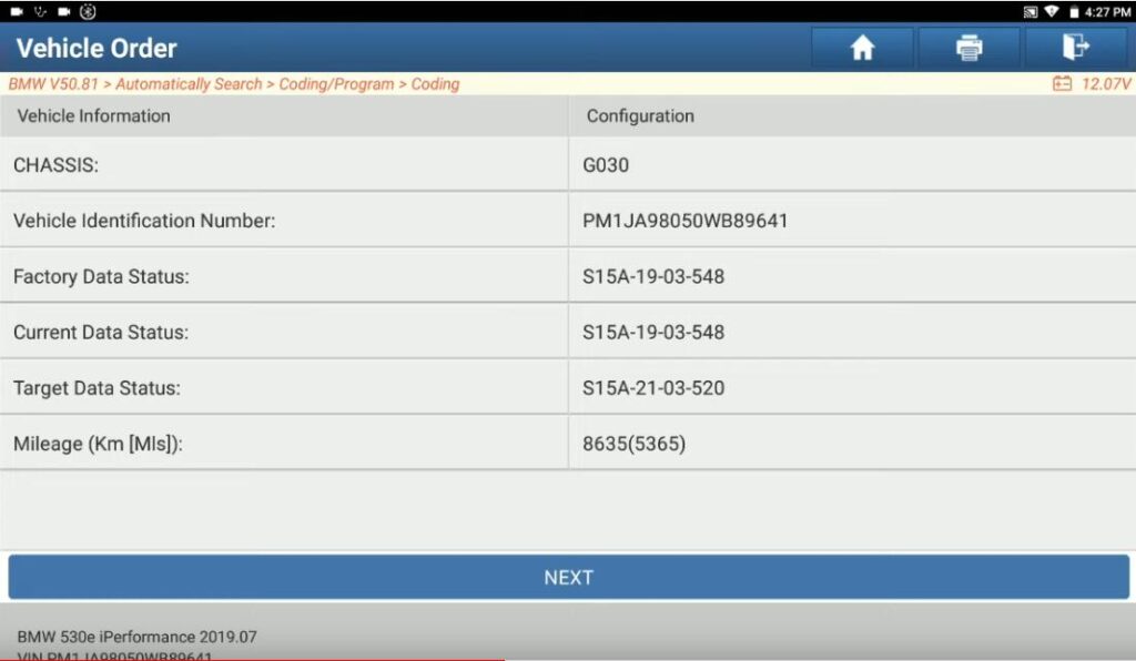 BMW 530e G30 ZBE/CON Controller Coding by Launch X431 PAD VII - Auto ...