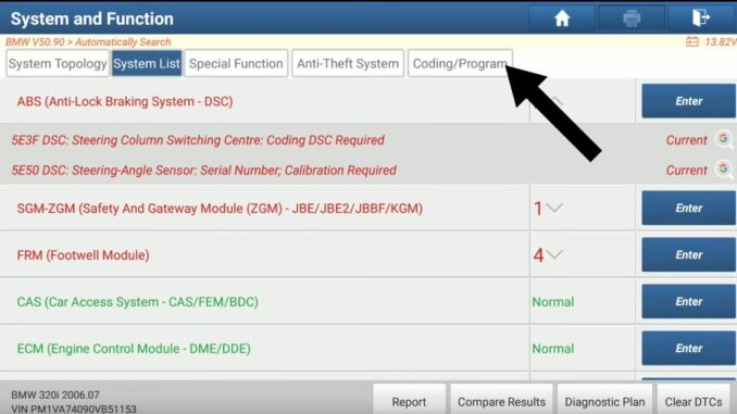 BMW E90 2006 DSC ABS Coding by Launch X431 - Auto Repair Technician Home
