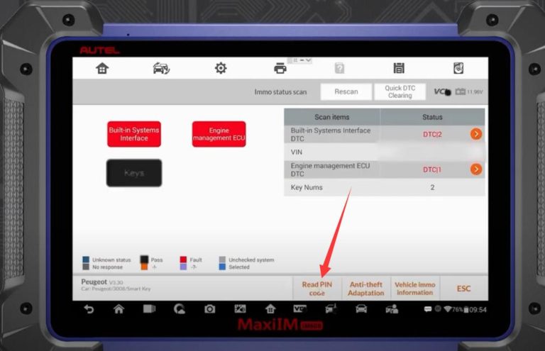 Autel IM608 Calculate Smart Key PIN Code for Peugeot 3008 - Auto Repair ...