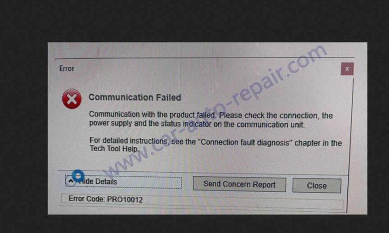 How to Solve Volvo Tech Tool Communication Failed Error PRO10012 - Auto Repair Technician Home