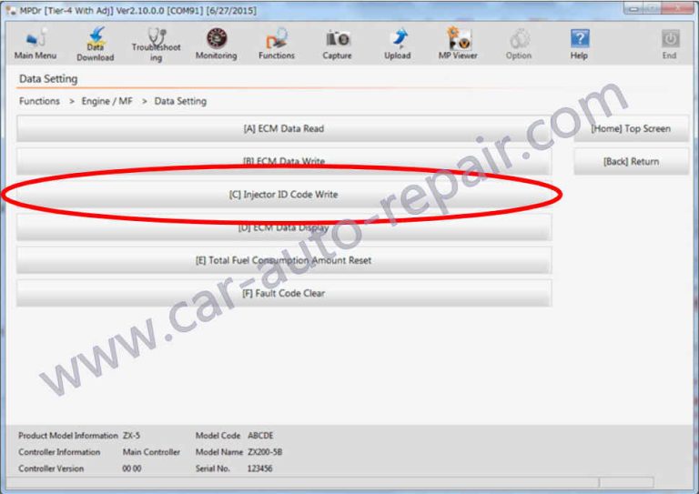 How to Program New Injector ID Code for HITACHI ZX-5 Excavator - Auto ...