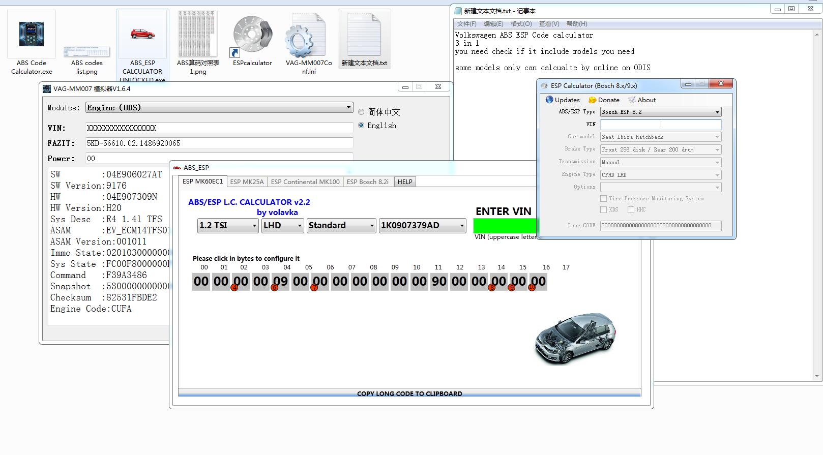 VW ABS ESP Calculator 3 In 1 Download - Auto Repair Technician Home