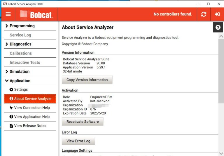 Bobcat Service Analyzer 90.00 89.06 Diagnostic Software Free Download ...