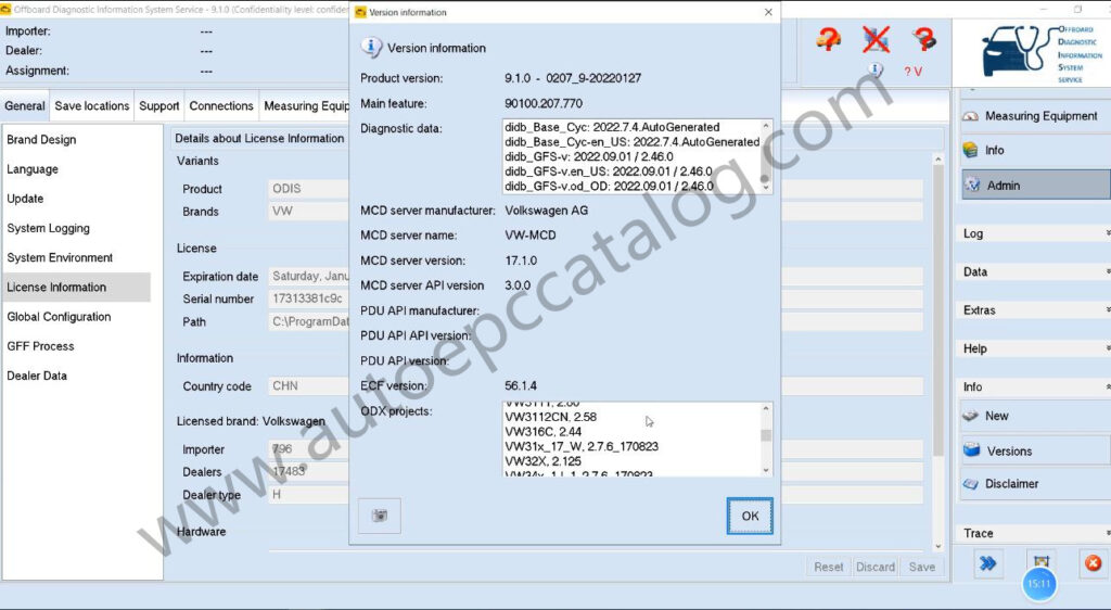 09.2022 VW ODIS 9.1.0 & 7.2.1 & 5.2.7 Diagnostic Software Free ...